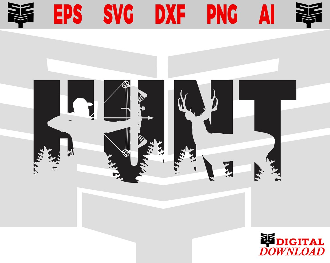 Deer Hunter Svg, Hunting Svg - Hunting Art, Digital Downloads ...