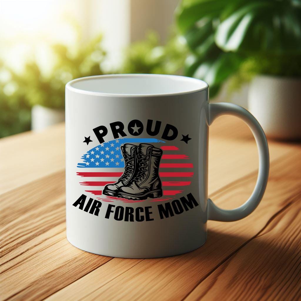 Proud Air Force Mom Flag SVG Bundle, Air Force Mom Cut Files, PNG DXF ...