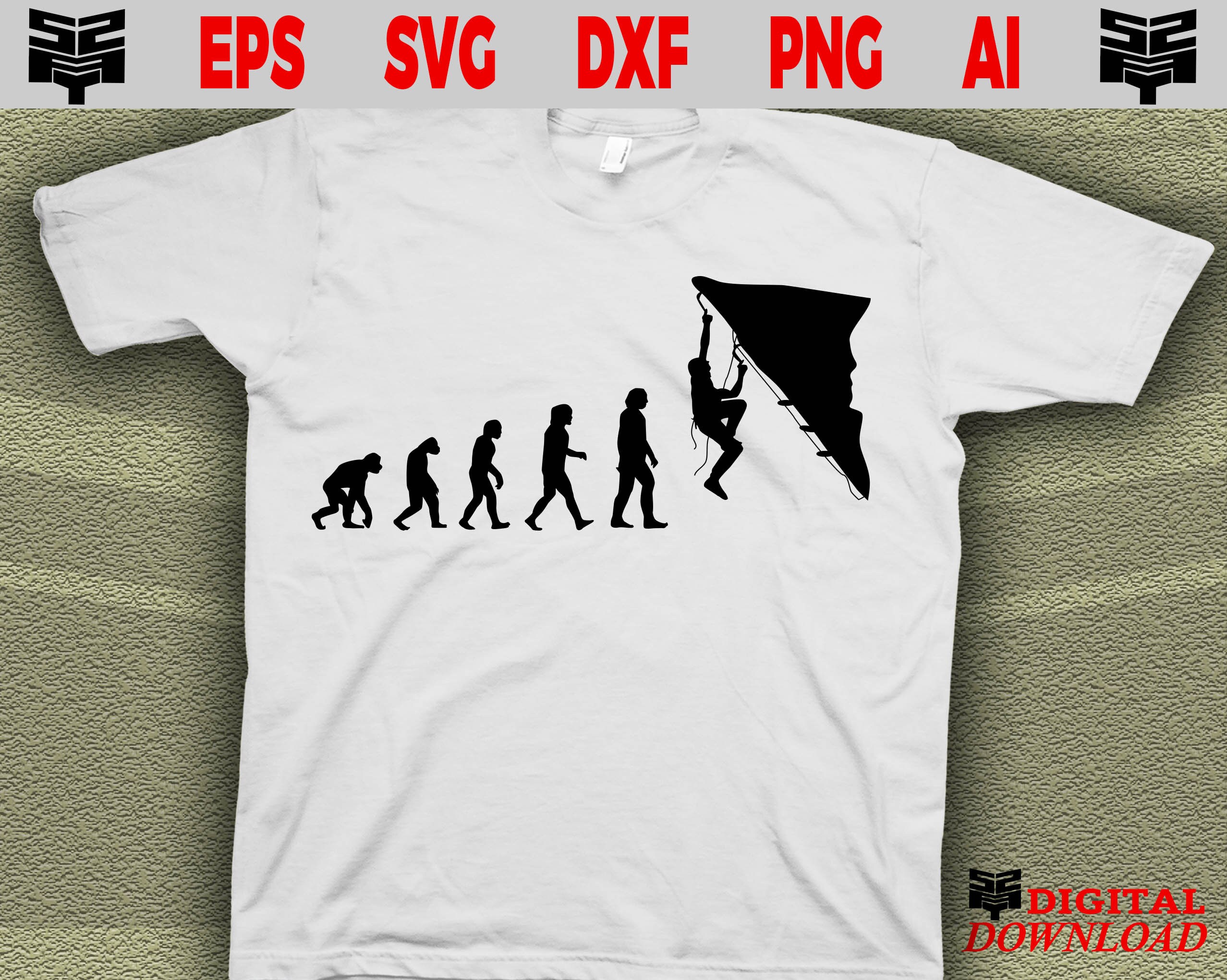 Rock Climbing Svg Cool Rock Climbing Evolution Art Svg File | Etsy