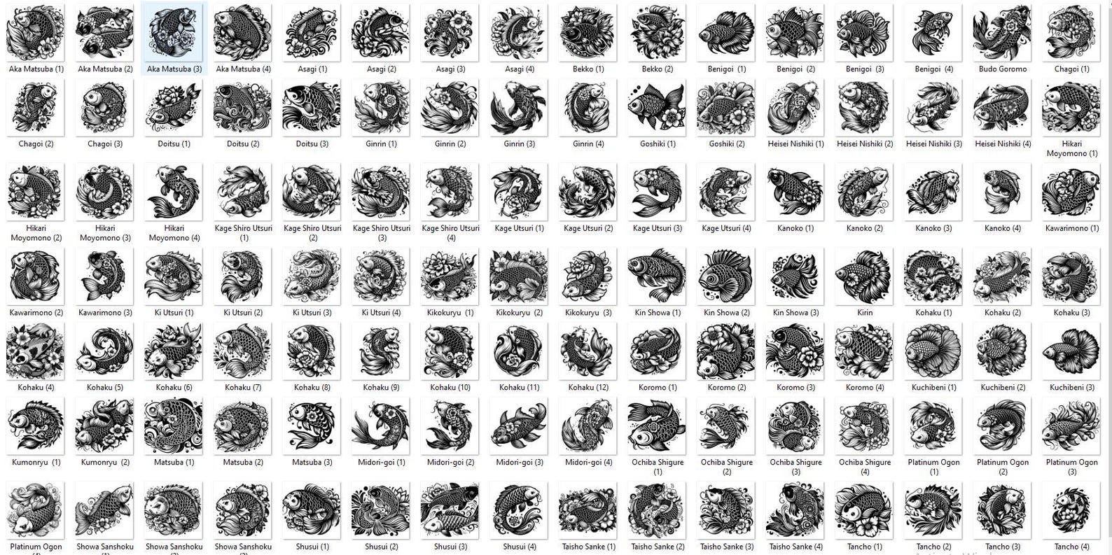 126 Koi Fish SVG & PNG Bundle, Japanese Koi Fish Cricut File ...