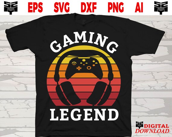 Gamer Svg File Cool Gaming Legend Retro Sunset Svg Cut Files - Etsy