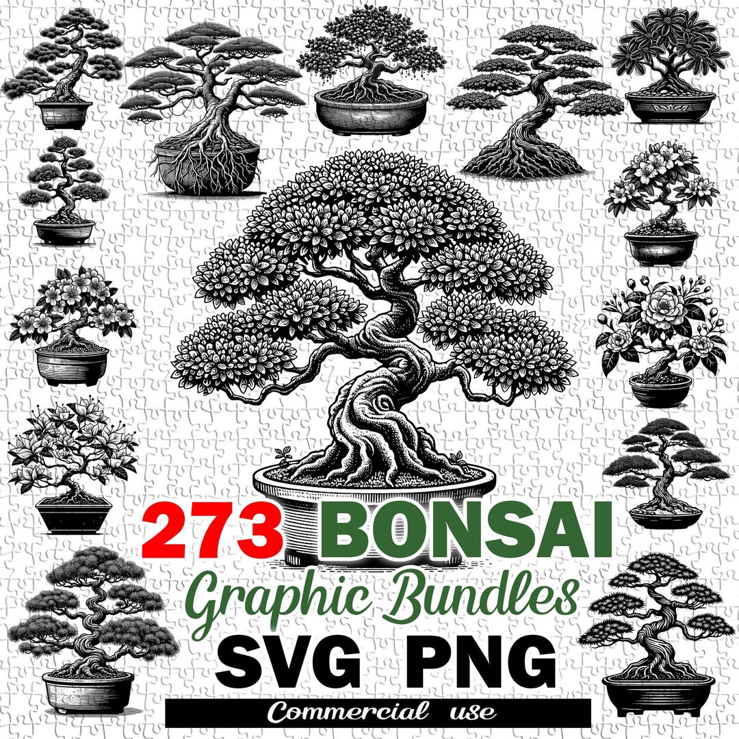 Bonsai Graphic Bundles Svg, Png, Bonsai Tree for Cricut Shirt ...