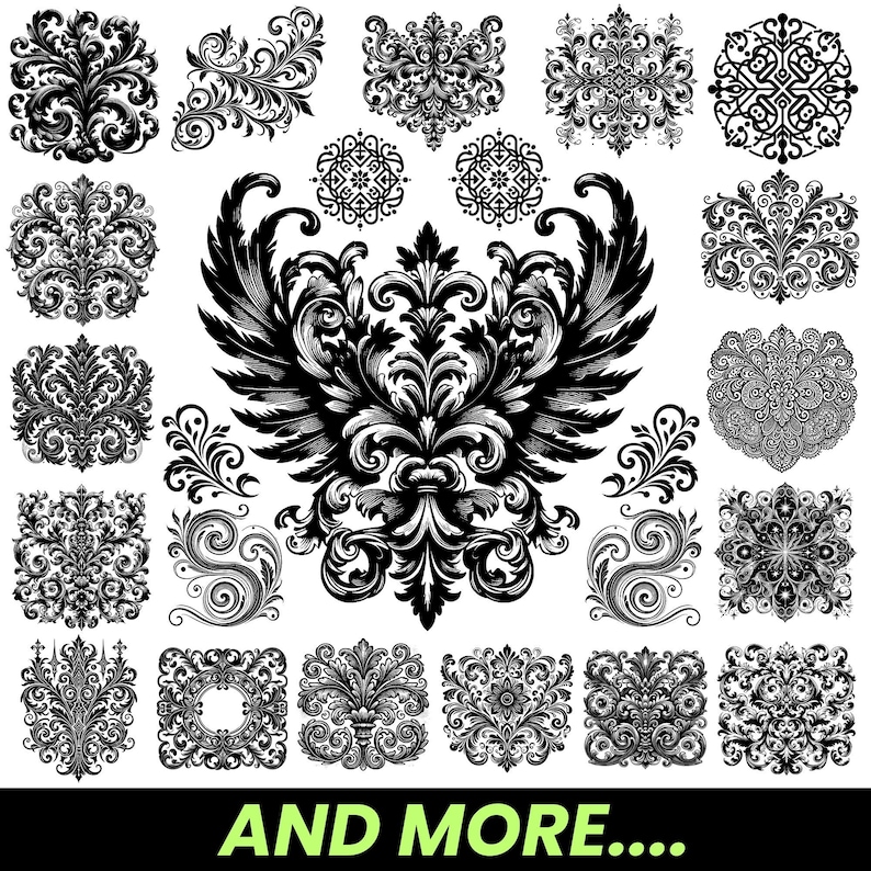 525 FILIGREE SCROLL BUNDLE Svg Png Dxf Laser Engraving Files ...