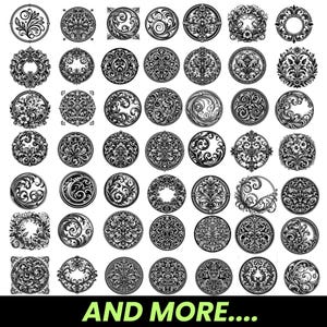 244 Engraving Filigree Scroll Circle Frame Bundle Svg Png - Ornate ...