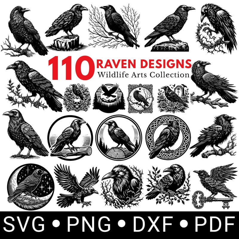 Raven Cricut Card - Etsy