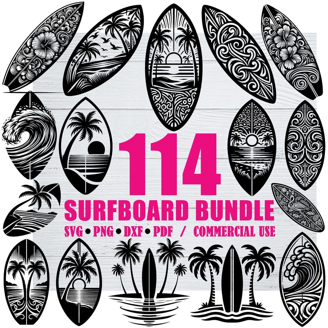 Surfboard SVG Bundle | Beach Summer Surf Cut Files for Cricut ...
