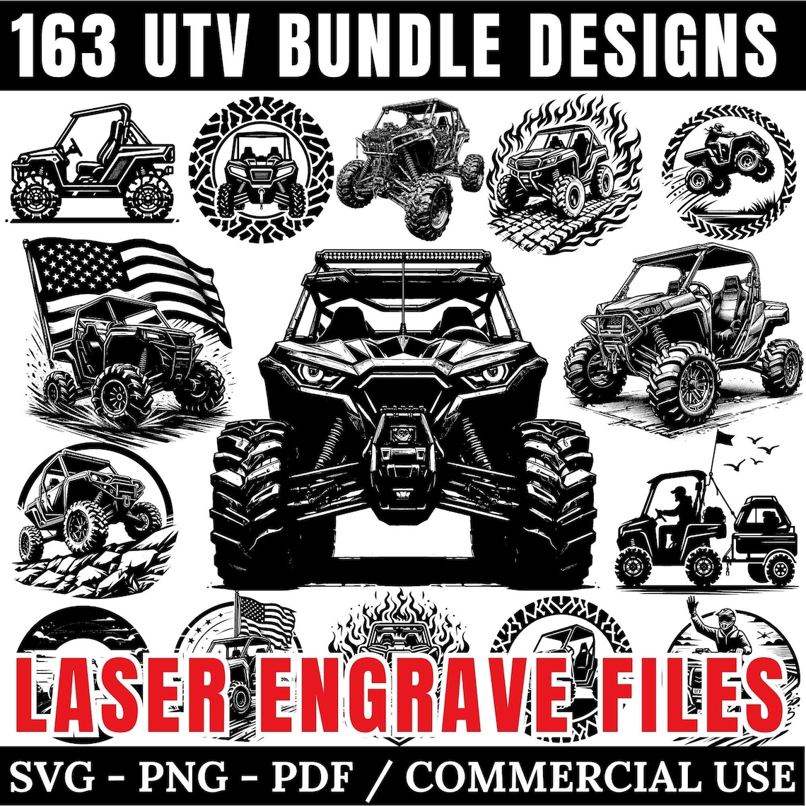 Laser Engraving UTV Off-road Bundle, Side by Side ATV Svg, Mud Riding ...