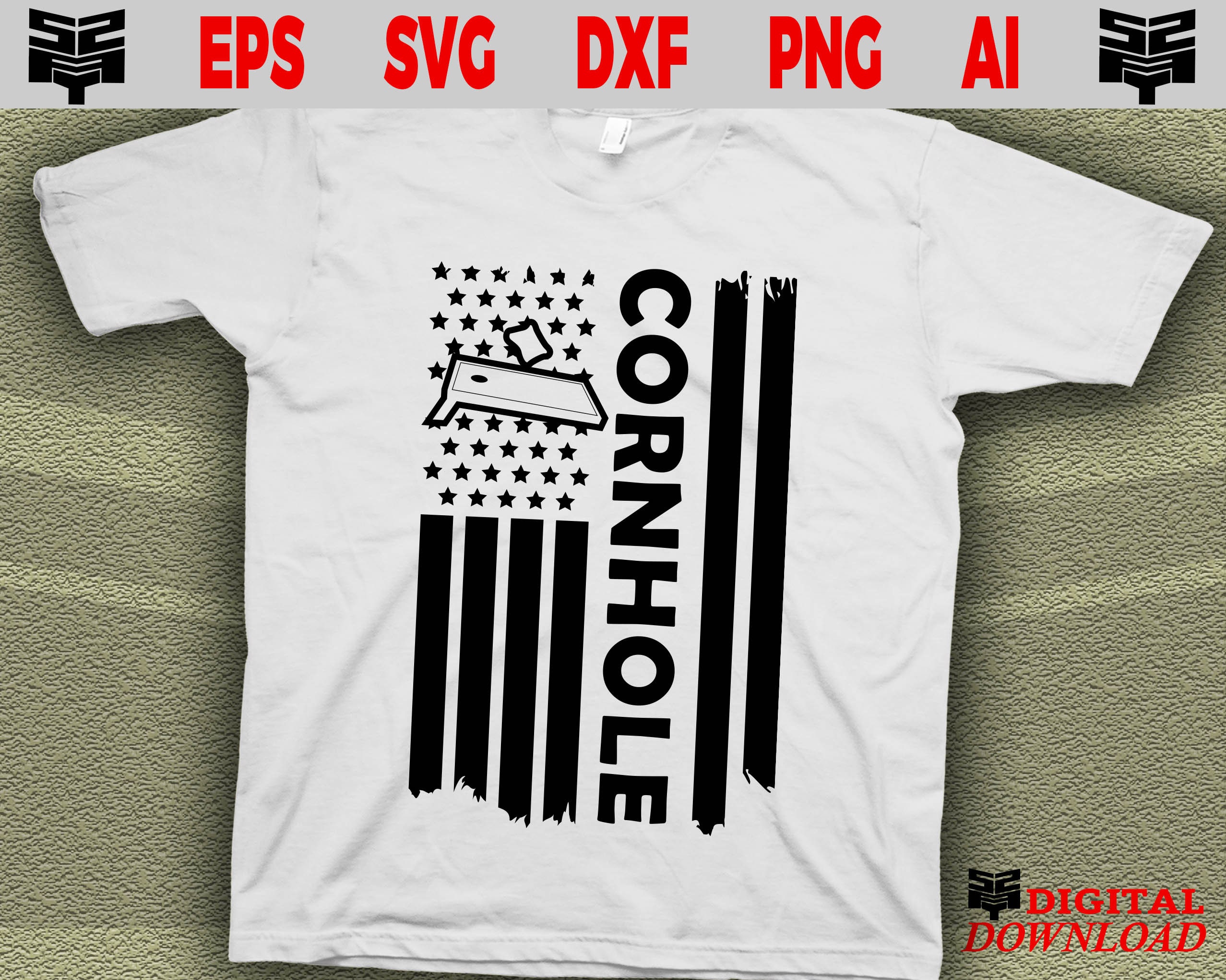 Cornhole Svg Cool Corn Hole US Flag Svg Files Bags League | Etsy