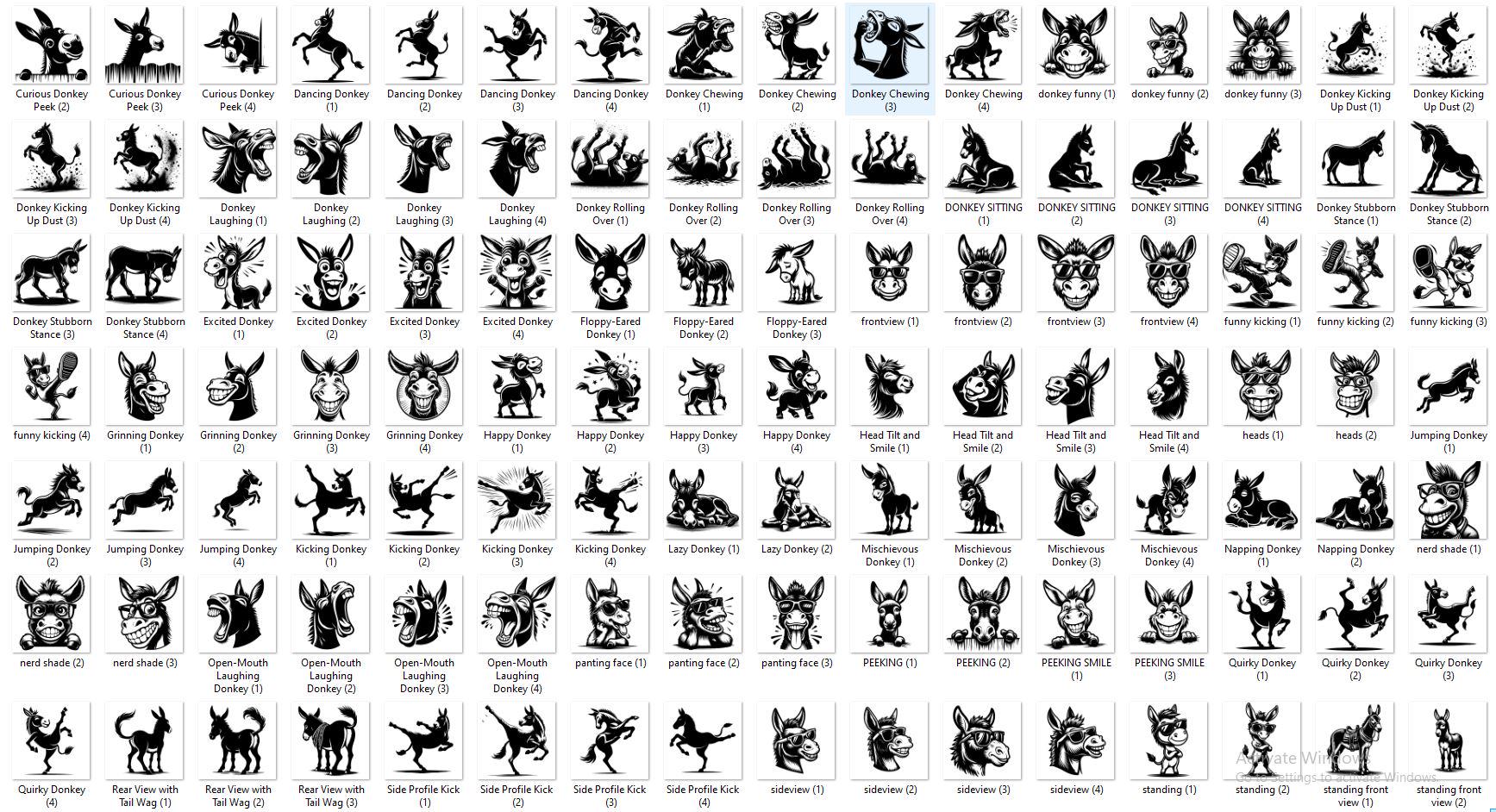 153 Donkeys Bundle Designs Svg, Donkey Png, Funny Donkey SVG | Humorous ...