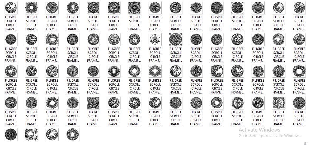 Filigree Scroll Circle Frame SVG Bundle | Ornate Round Frame SVG ...