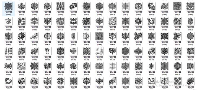 Filigree Scroll SVG and PNG Bundle, Elegant Filigree Scroll Cricut ...