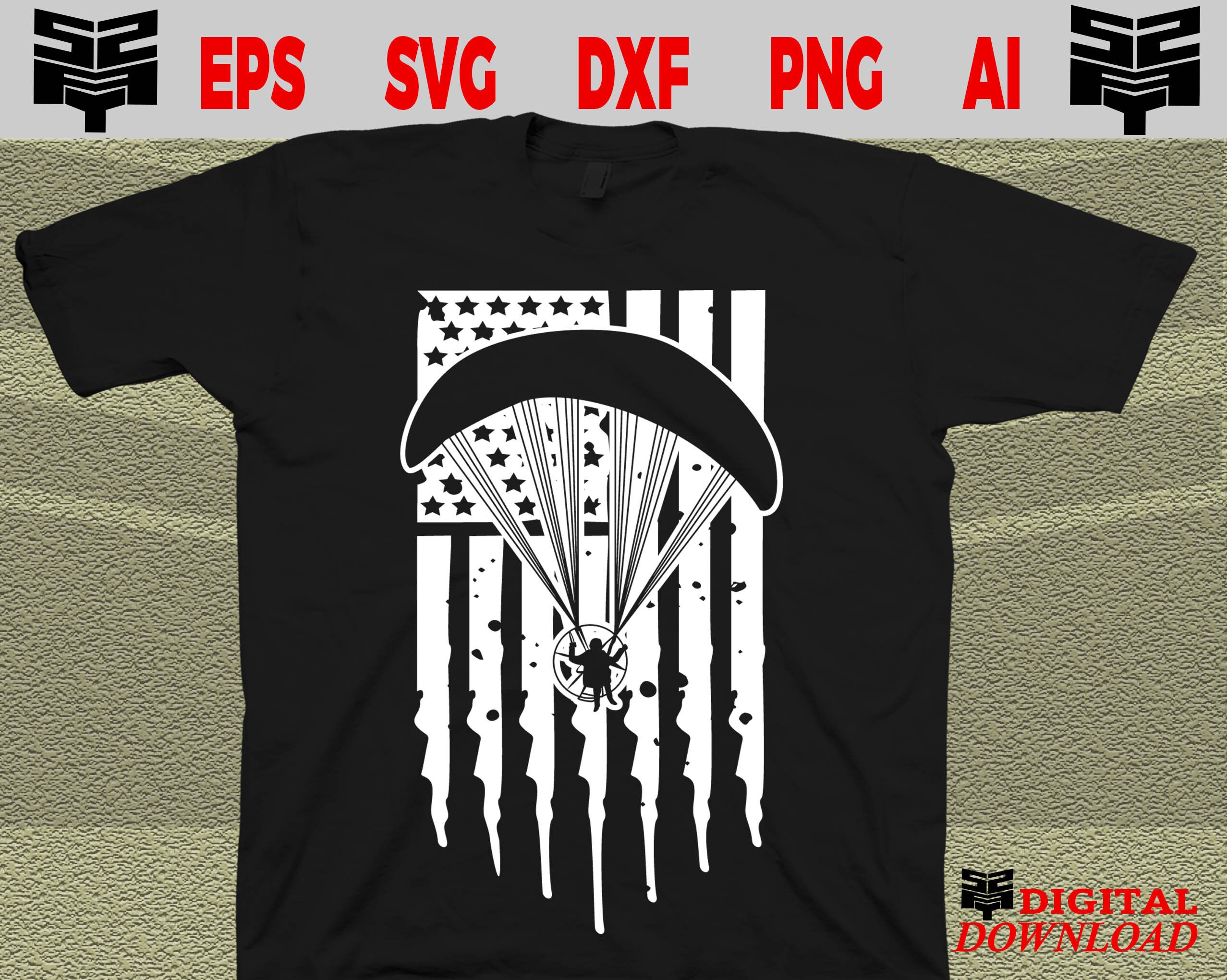 Paragliding Svg Files Cool Paramotor Pilot Vintage American - Etsy