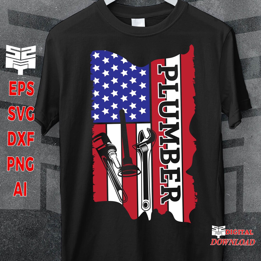 Plumbing Svg Cut Files / Plumber Patriotic USA Flag Svg / Plumber Svg ...