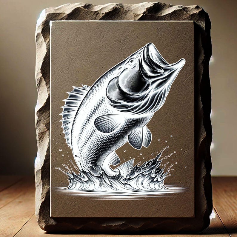 Bass Fishing Engraving SVG Bundle: Laser Cut Fisherman Designs ...
