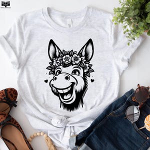 Funny Donkey Heads With Floral Accents SVG Bundle| Cute Farm Animal ...