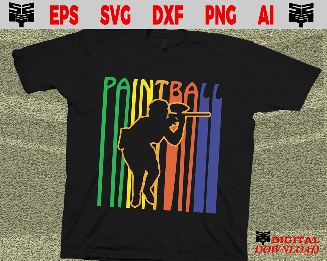 Paintball Svg Cool Vintage Retro Paintball Player Svg - Etsy