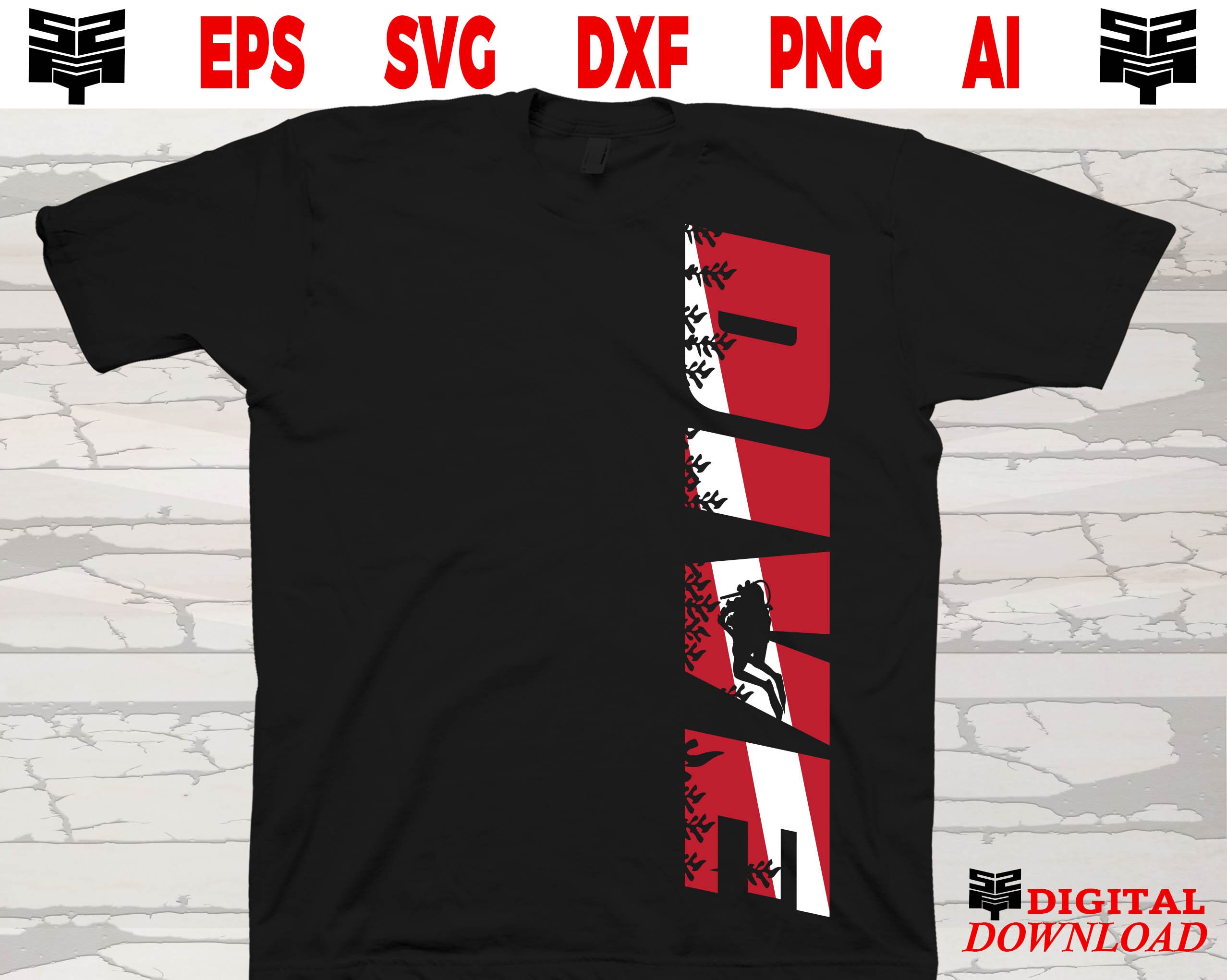 Scuba SVG Files - Cool Diver Down Flag Diving Digital Cut File, Scuba ...