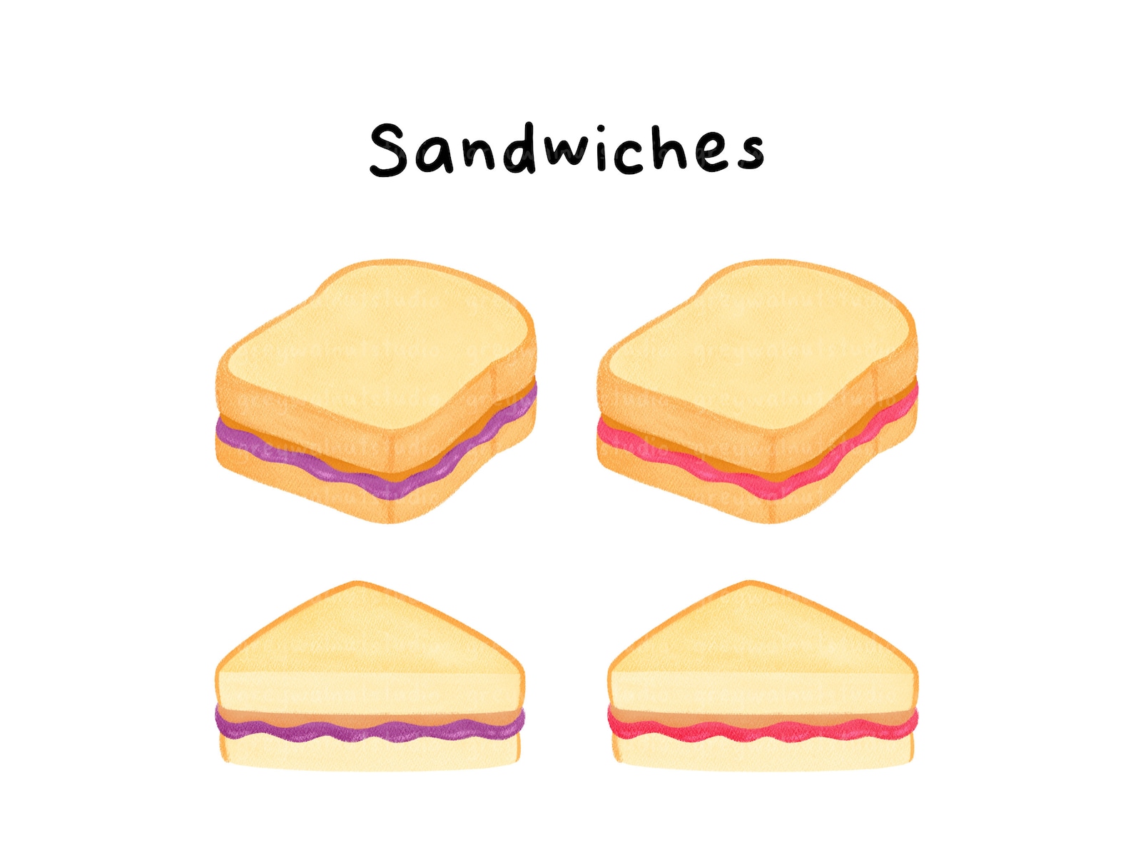 Pbj Clipart, Peanut Butter and Jelly Illustration, Bread, Spreads ...