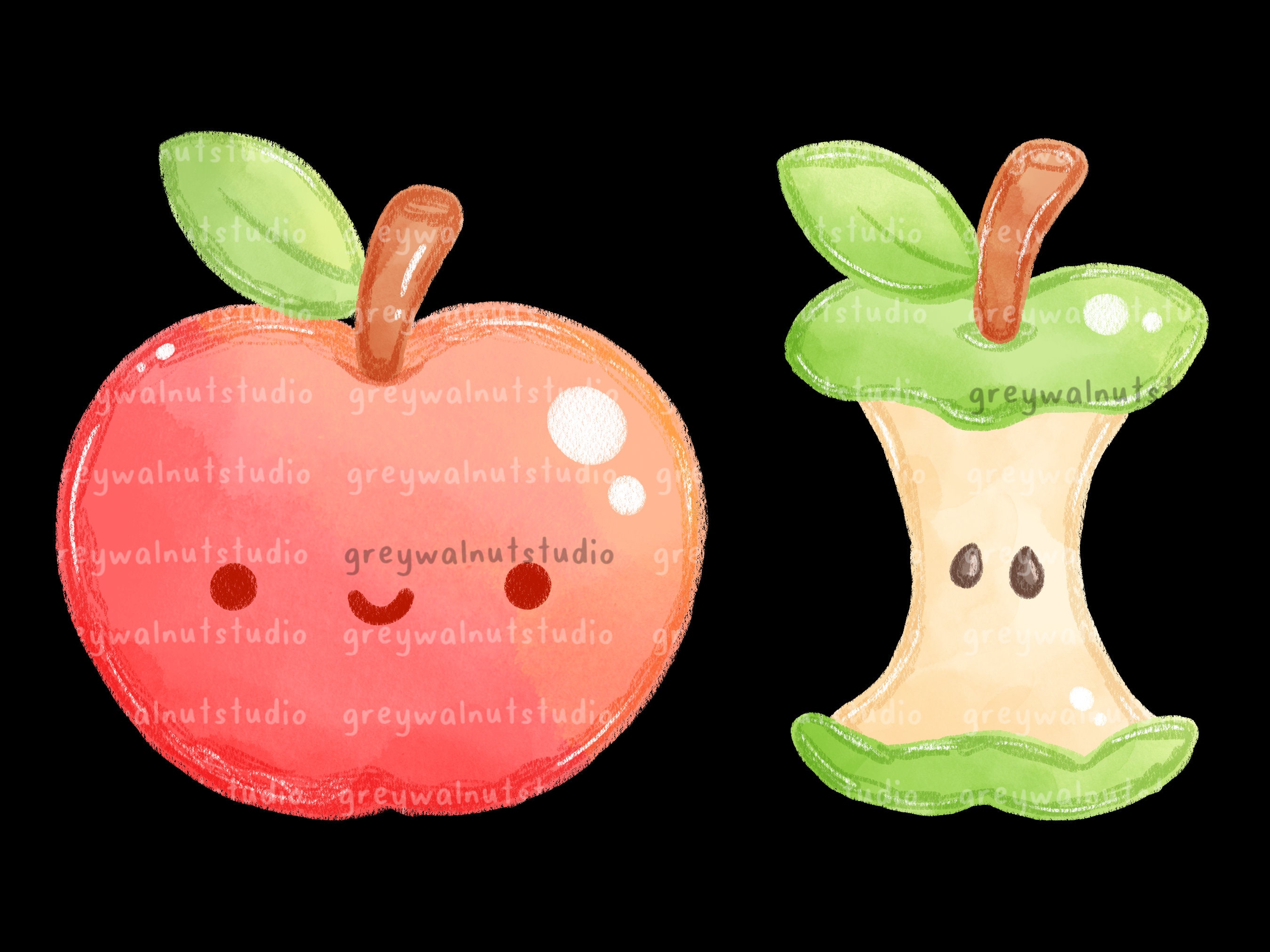 Apples Clipart, Apple, Watercolor Apples, Red Apple, Green Apple ...