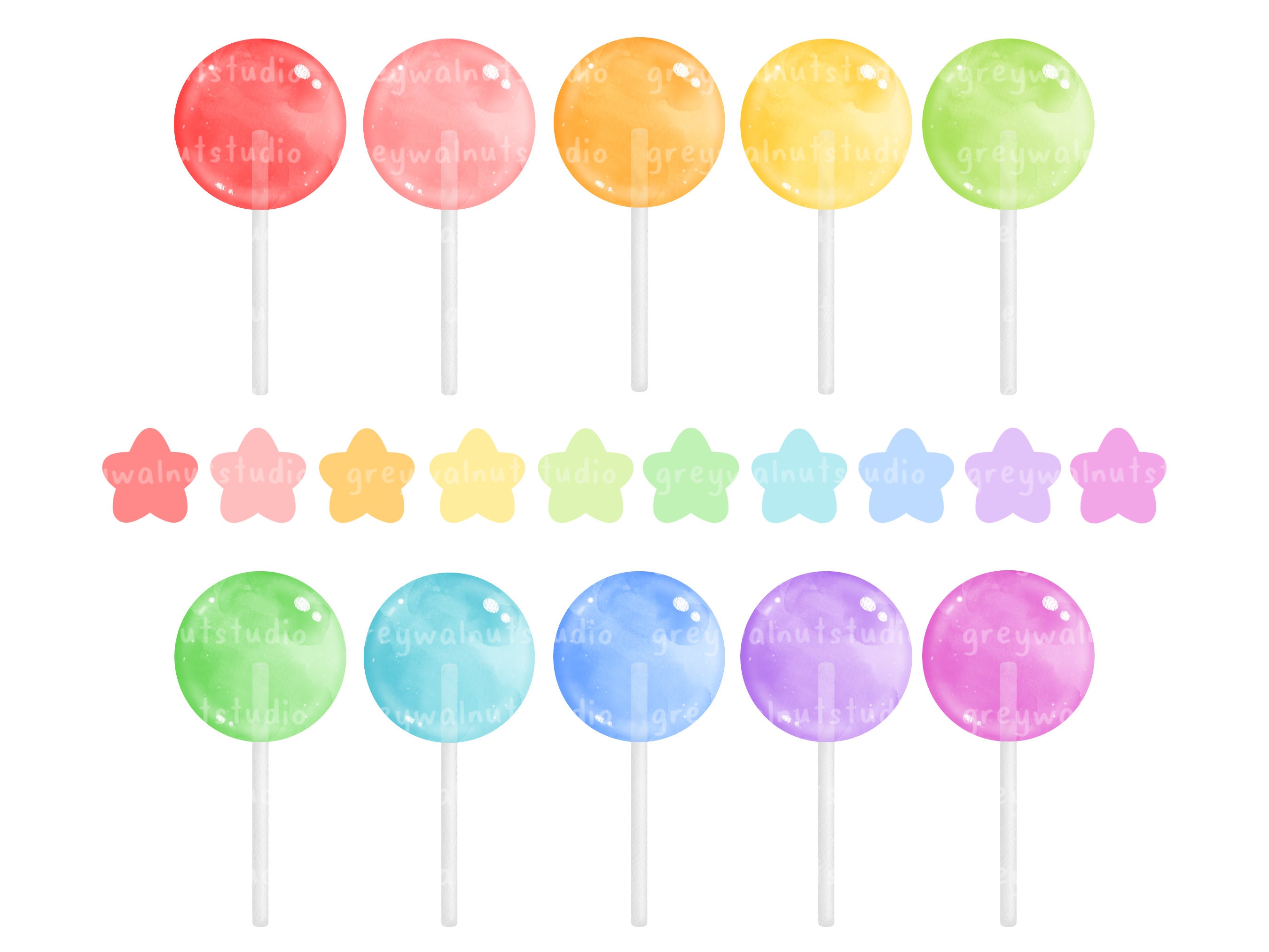 Candy Clipart, Watercolor Candy, Candies, Lollipop, Gumdrop, Candy Shop ...