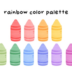 Crayons Clipart, Rainbow, Color Palette, Colorful, Illustrations, Back ...