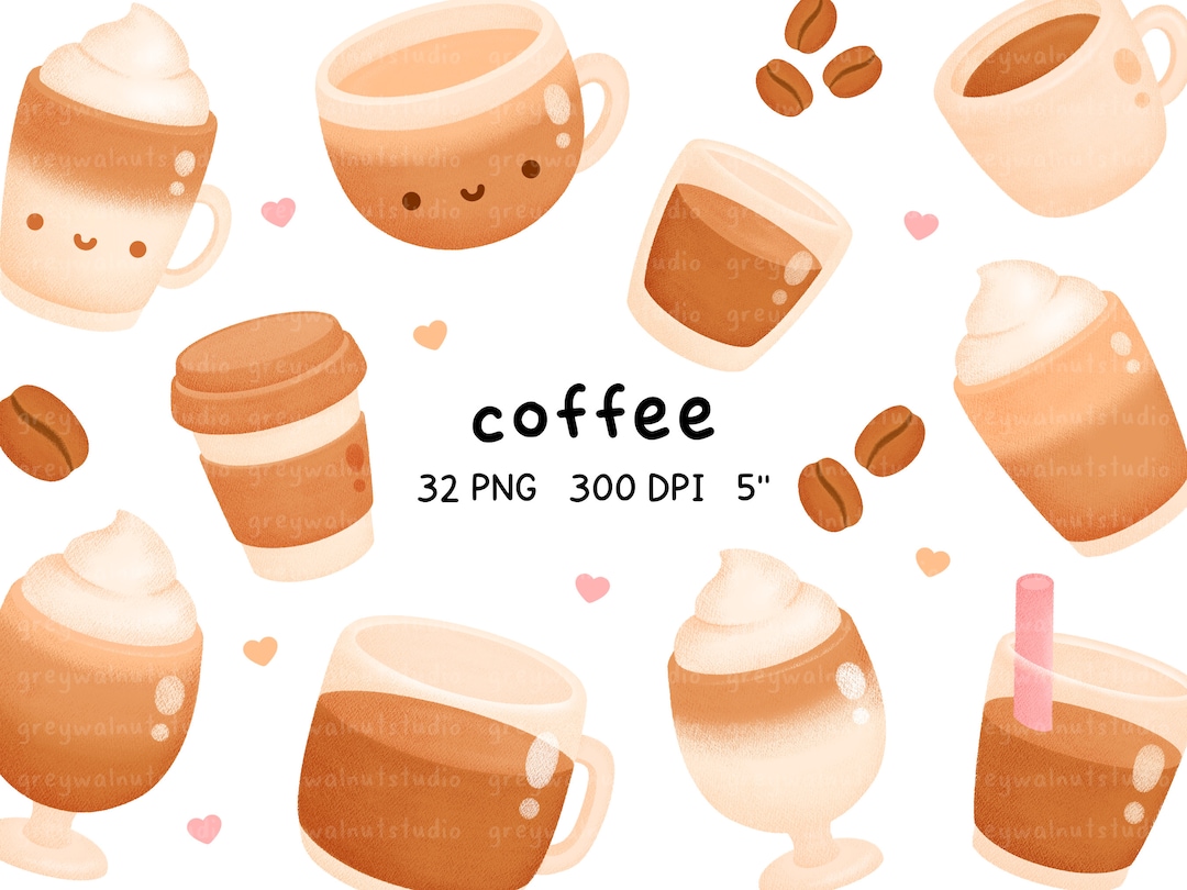Coffee Clipart, Kawaii, Cute, Cartoon, Tea, Bakery, Coffee Shop, Drinks ...