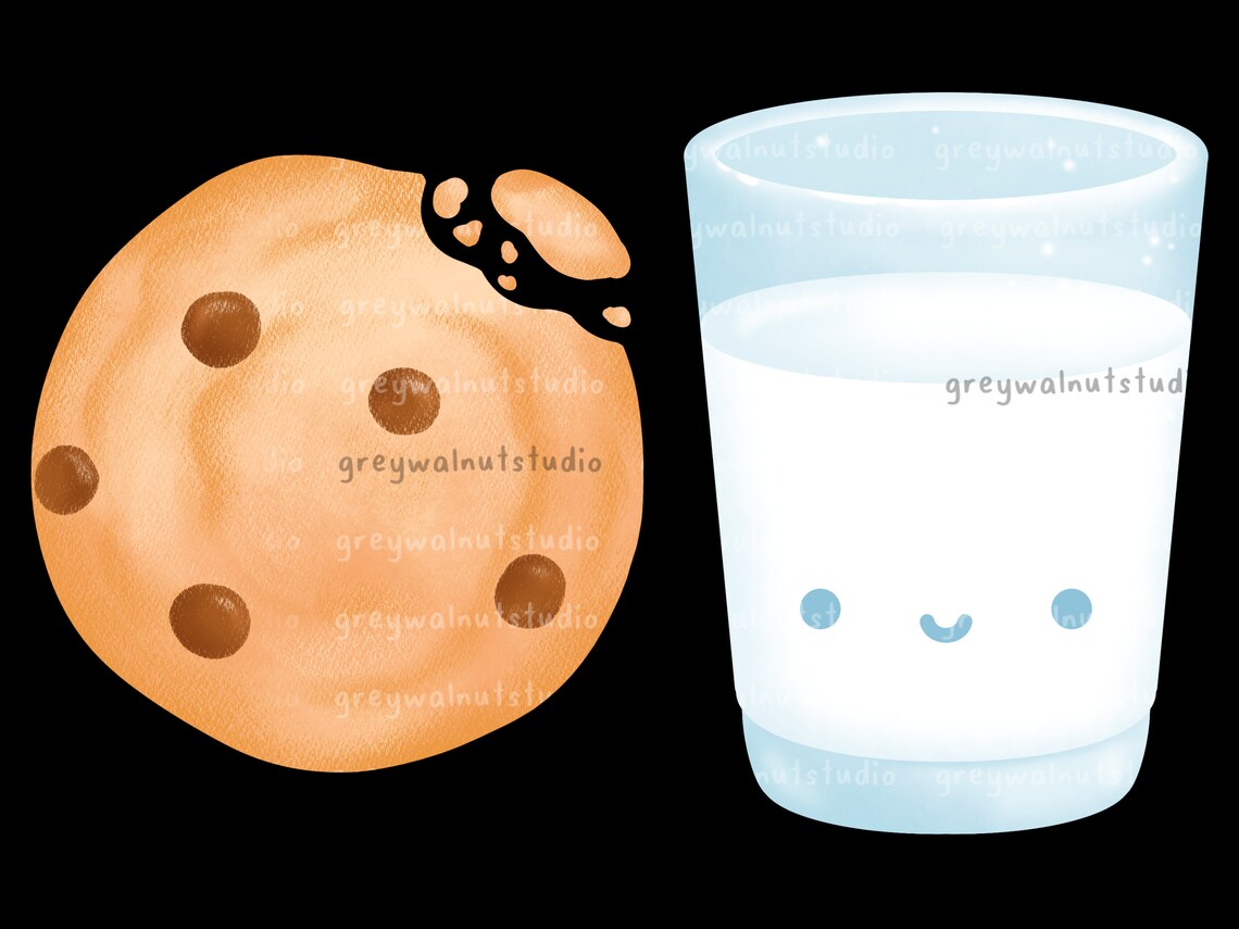 Milk and Cookies Clipart Chocolate Chip Cookie Cookie Jar - Etsy