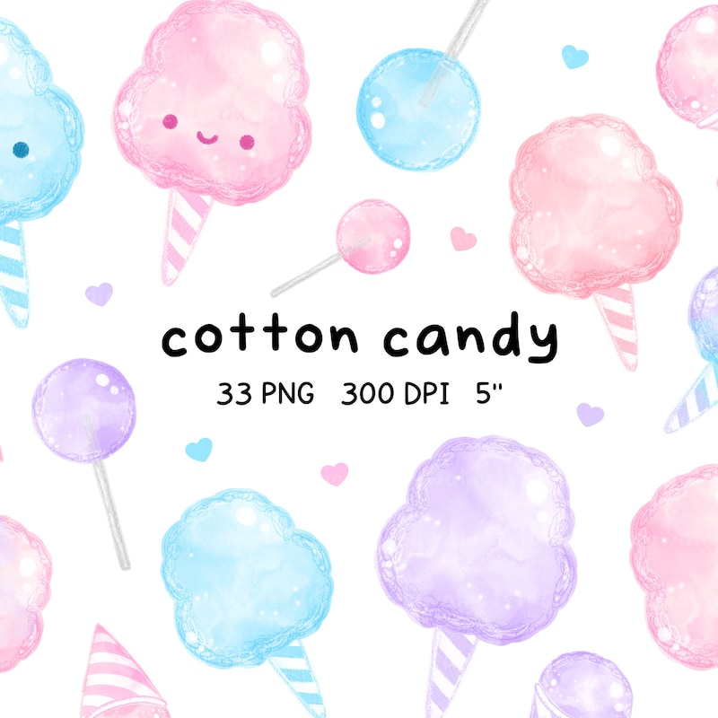 Cotton Candy Clipart - Etsy