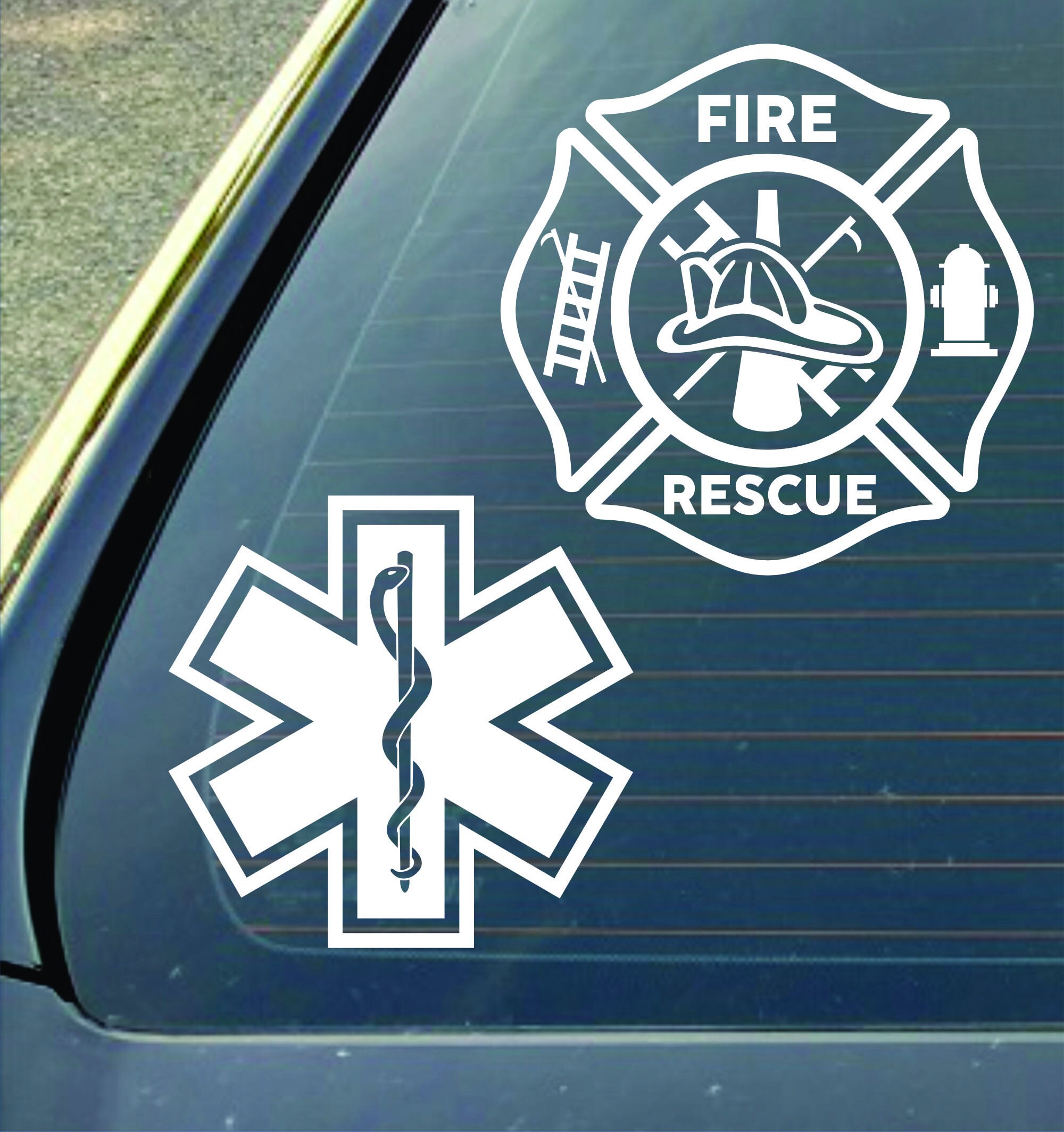 Fire Fighter Cross Paramedic Cross 2 Decal Pack Die Cut Vinyl Decals ...