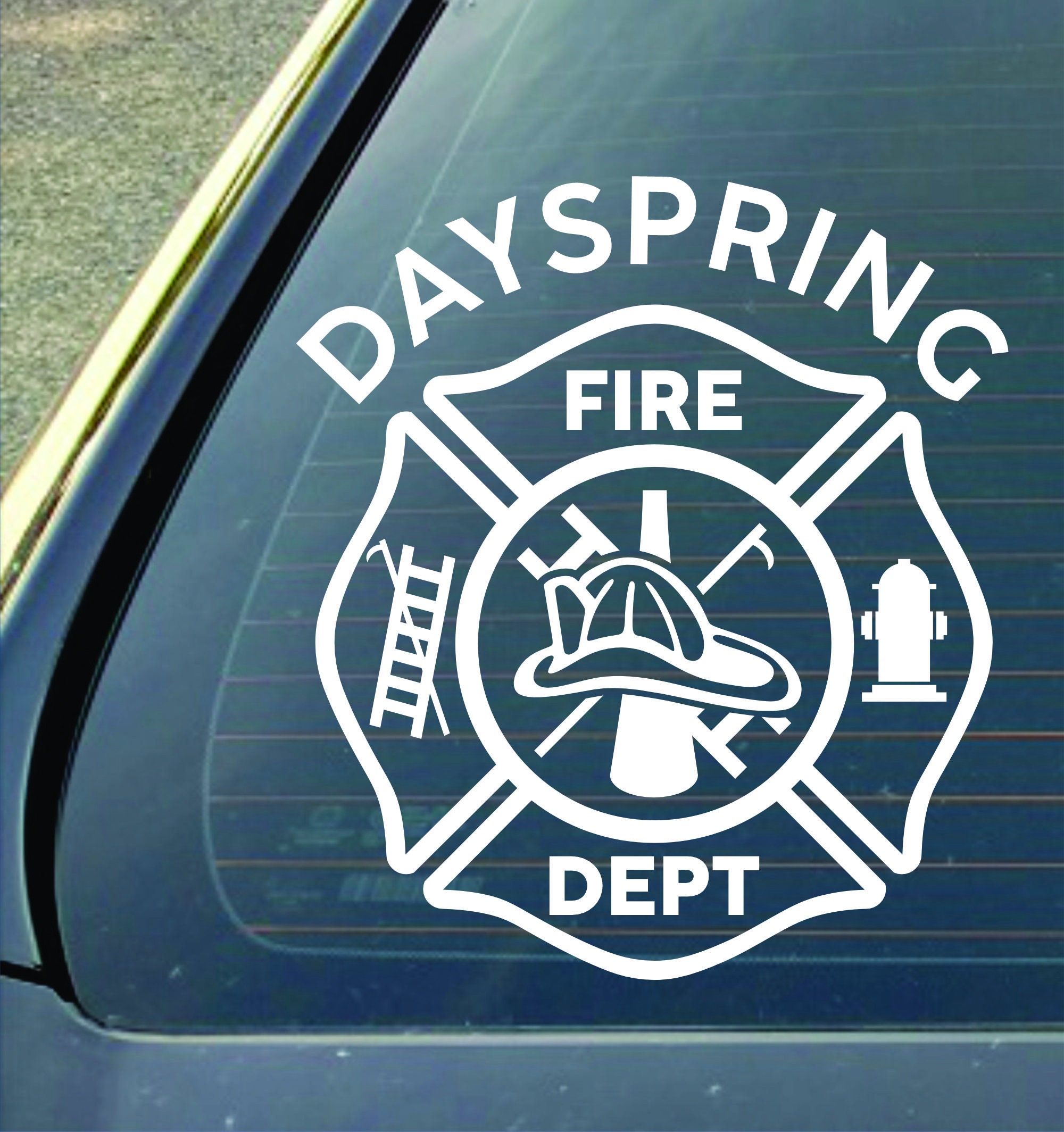 Custom Fire Fighter / Fire Department Cross Die Cut Vinyl Decal - Etsy