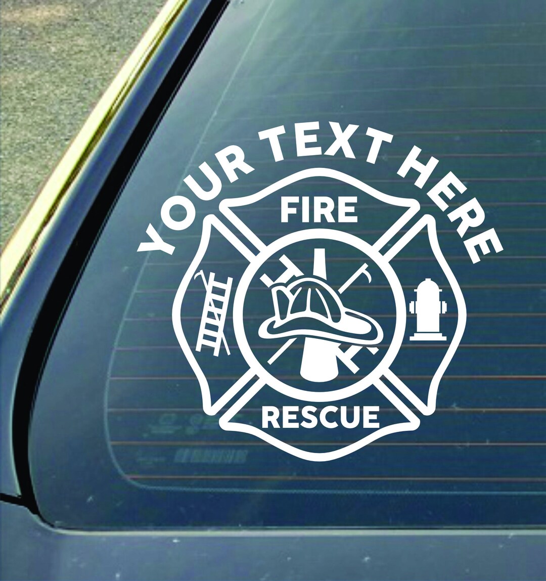 Custom Fire Fighter / Fire Department Cross Die Cut Vinyl Decal - Etsy