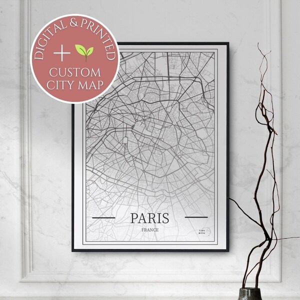 Paris Map Printable - Etsy