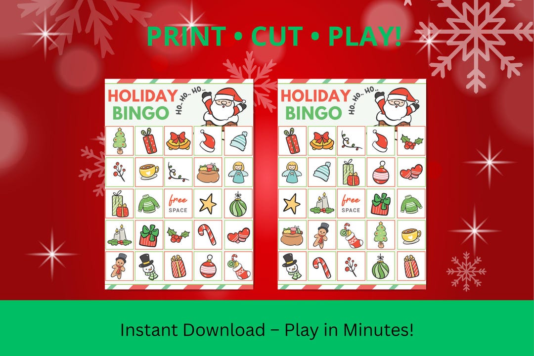 Christmas Bingo Game – Printable Holiday Party Activity (PDF) - Etsy