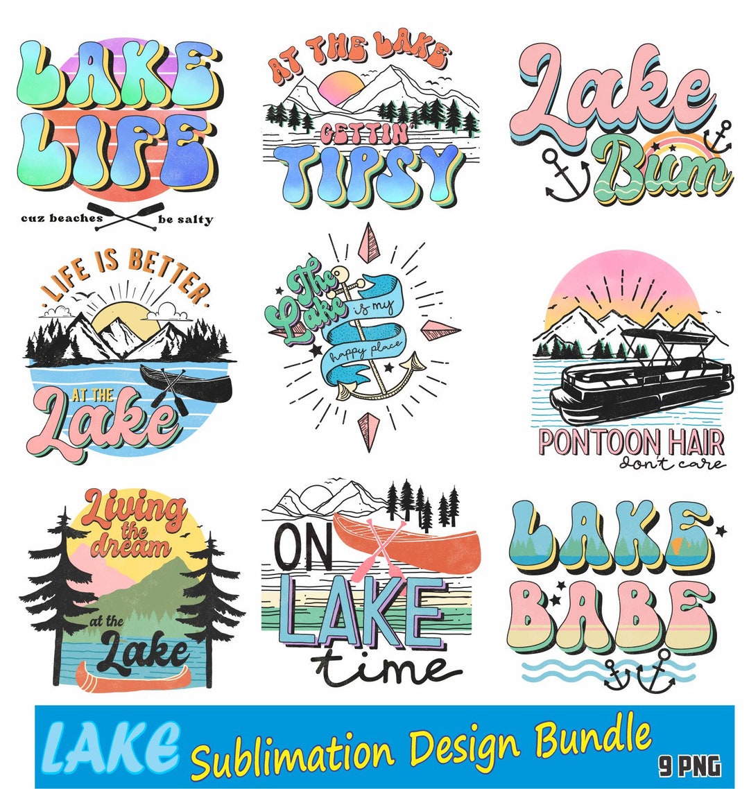 Lake PNG Sublimation, Bundle, Summer Fun, Campfires, Boating, Lake Life ...