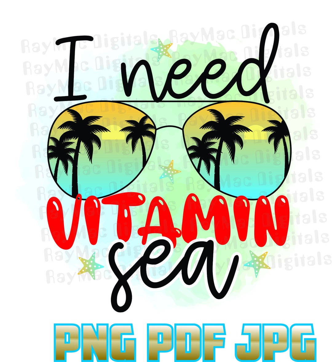 I Need Vitamin Sea PNG Sublimation, Summer Pun Beach, Travel Trip Swim ...