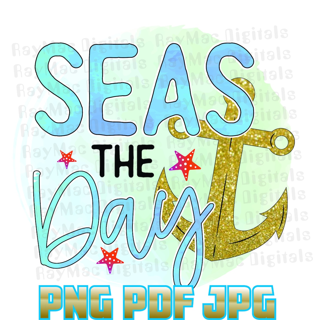 Seas the Day PNG Sublimation, Summer Pun Beach, Travel Trip Swim, Sun ...