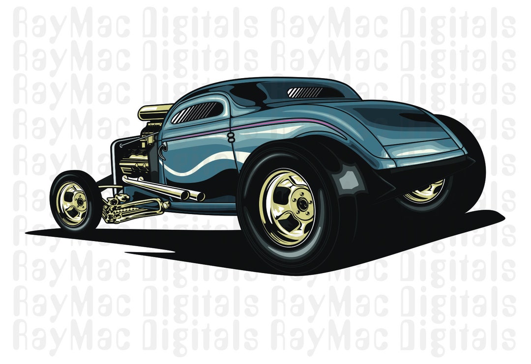 Hot Rod, Car, Muscle Car, Vintage Car, Sublimation Transfer Ready to ...