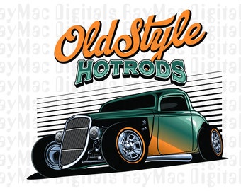Hot Rod, Car, Muscle Car, Vintage Car, Sublimation Transfer Ready to ...