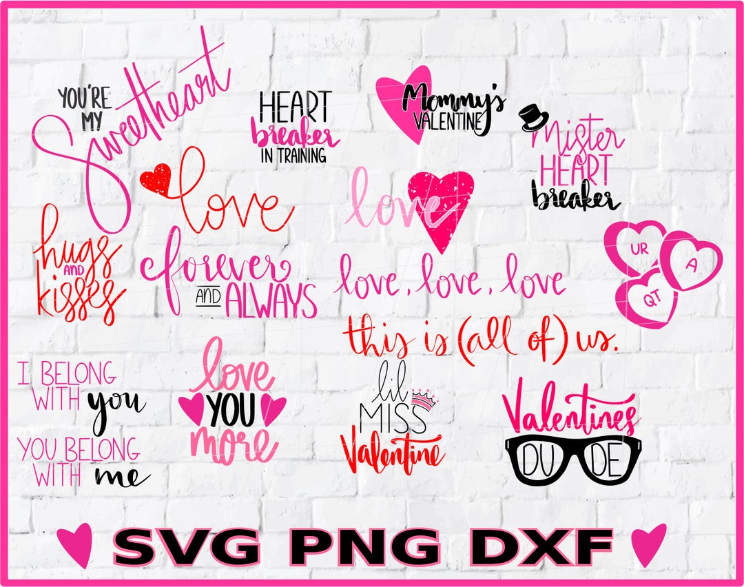 Valentine's Day SVG Bundle, Valentine's Hearts PNG, Valentine's Cut ...