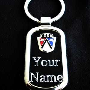 Ford 50's Crest Black Onyx & Silver Keyring- Great Gift , Keepsake ...