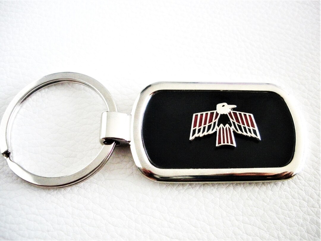 Firebird/pontiac Black Onyx & Silver Keyring-free Engraving Great Gift ...