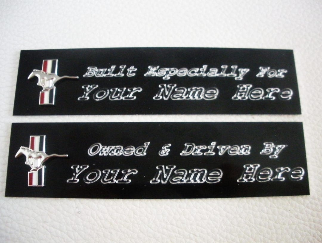 Mustang Custom Engraved Dashboard Nameplate-free Engraving, Great Gift ...