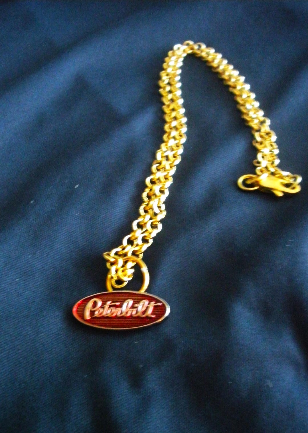 Unisex Peterbilt Necklace Logo With 14 Carat Gold Filled Chain, Great ...