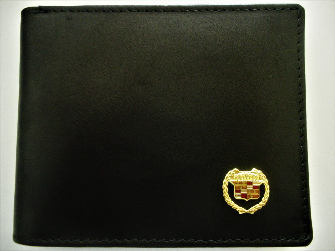 Cadillac Black Leather Bifold Wallet, Great Gift, Keepsake, Fathers Day ...