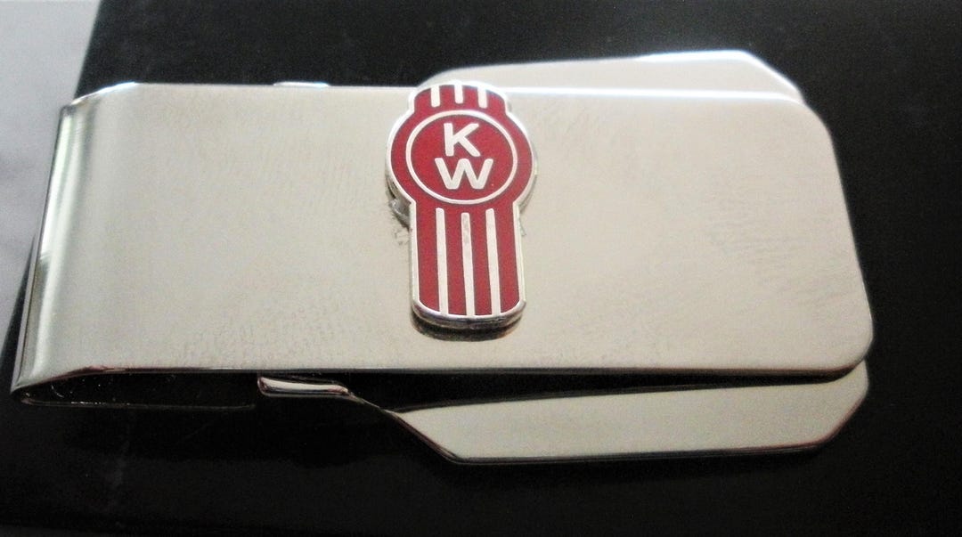 Kenworth Truck Stainless Steel Hinged Locking Back Money Clip, Keepsake ...