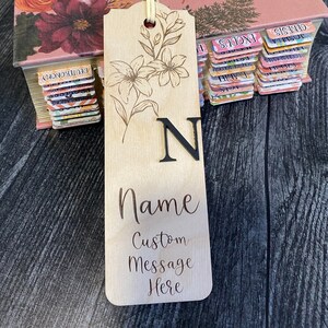 Custom Bookmark, 3D Bookmark, Floral Bookmark, Bookmark, Wood Bookmark ...