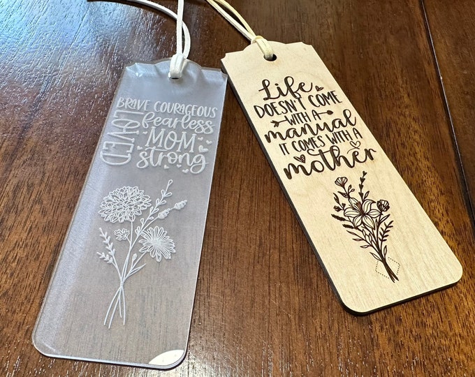 Custom Birth Flower Bookmark, Custom Mom Bookmark, Custom Grandma ...