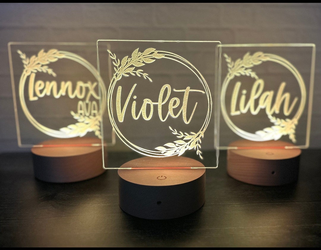 Handmade Custom Name Night Light, Personalized Nursery Decor - Etsy