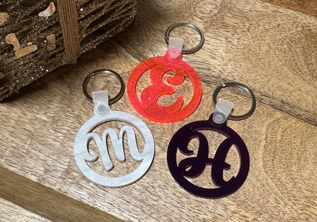 Custom Initial Keychain, Custom Acrylic Keychain, Initial Keychain ...
