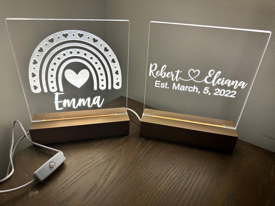 Handmade Custom Night Light, Custom Name Night Light, Customized Night ...
